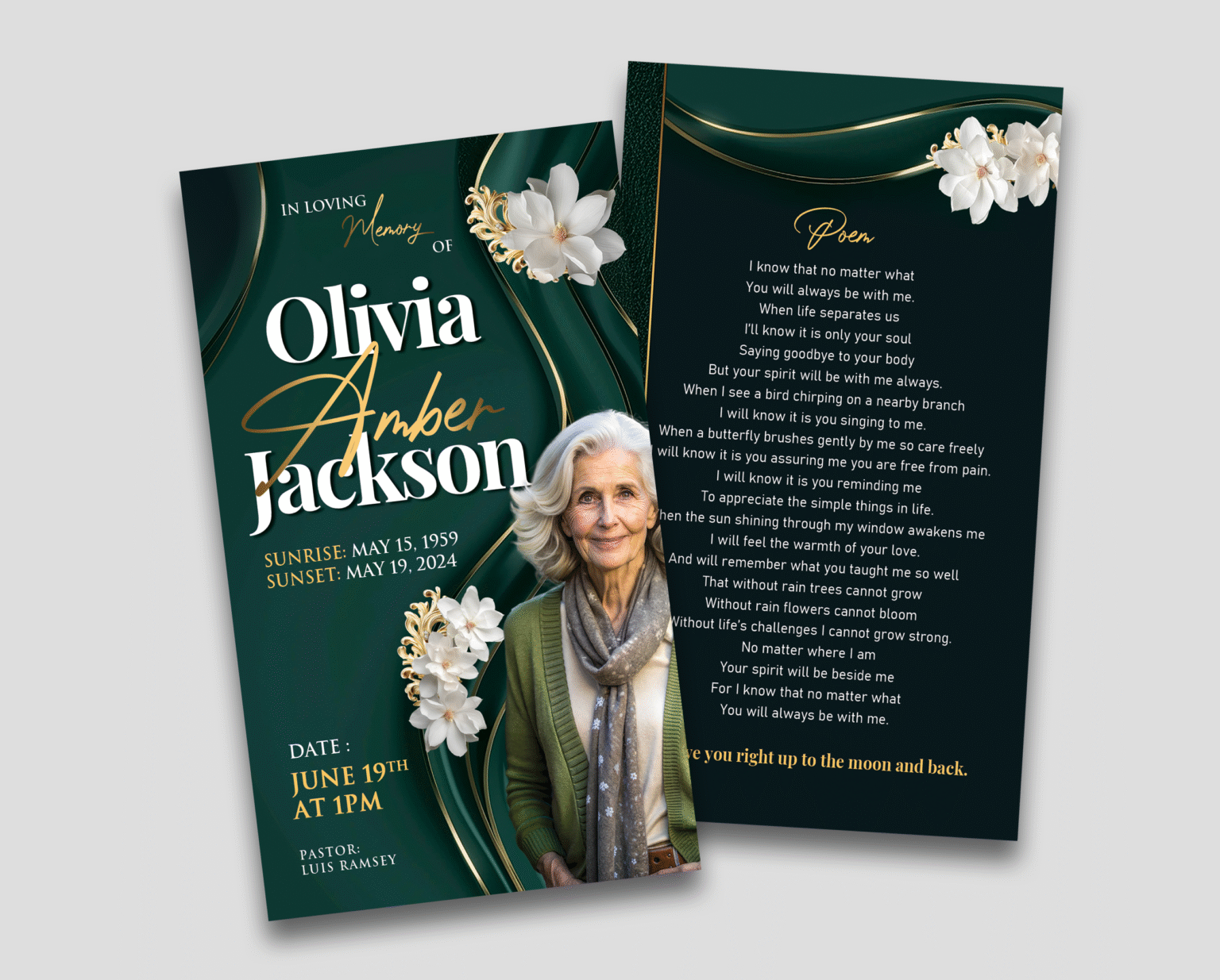 Elegant, Custom & Personalized Funeral Flyers.