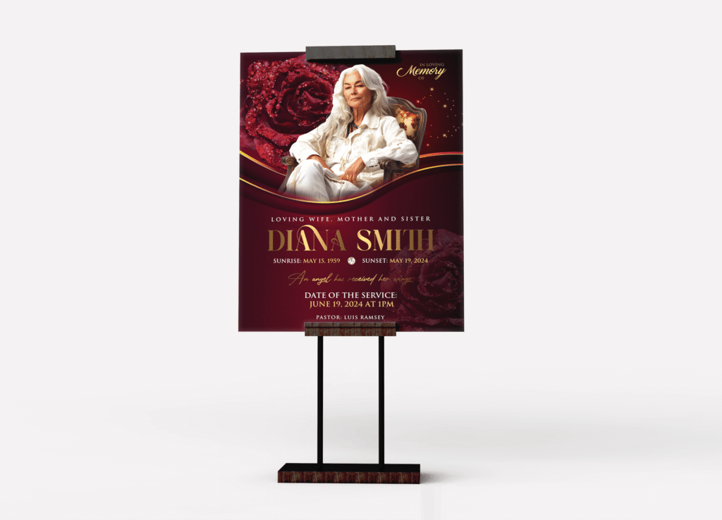 Ethereal Wings Memorial Collage Poster- Funeral Flyers