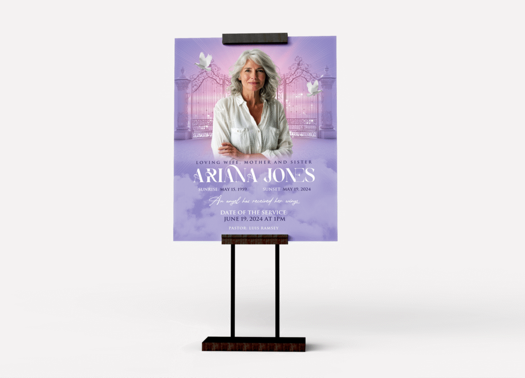 Violet Heaven Gates Memorial Design | Graceful Remembrance