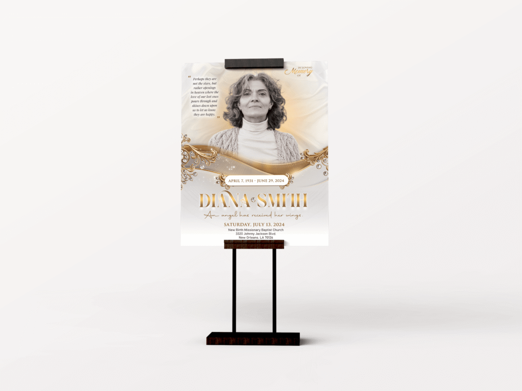 White Gold Dignity Memorial Collage Poster | Tribute
